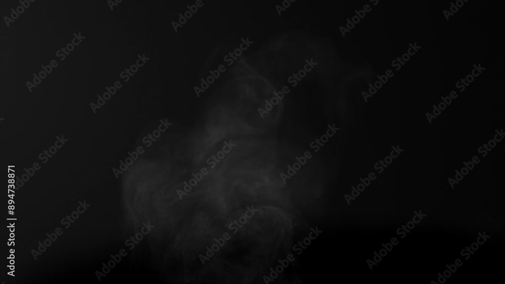 Steam, smoke isolated on black background. Smoke steam spray, abstract ...
