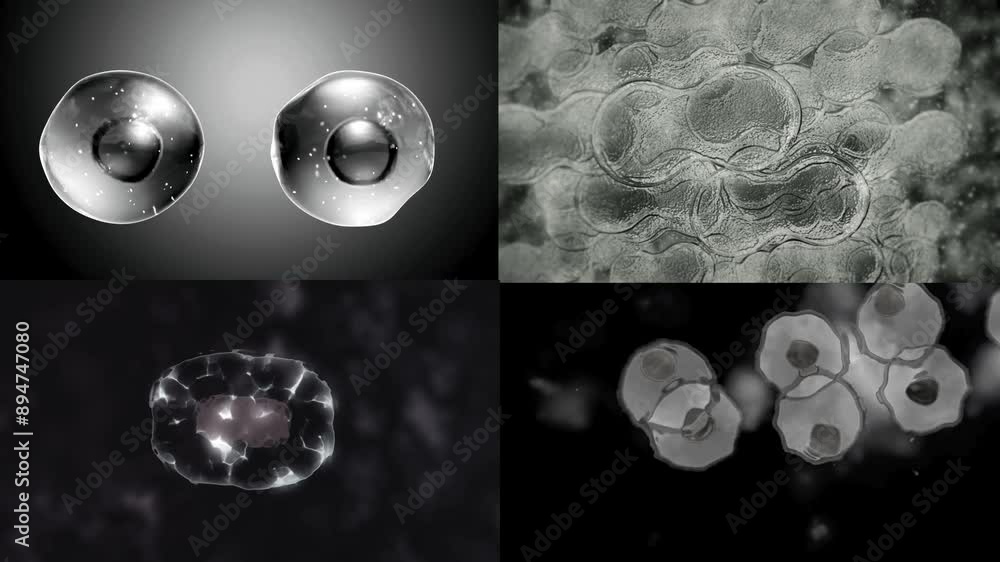collection of Cell division under the microscope. set of Cell division ...