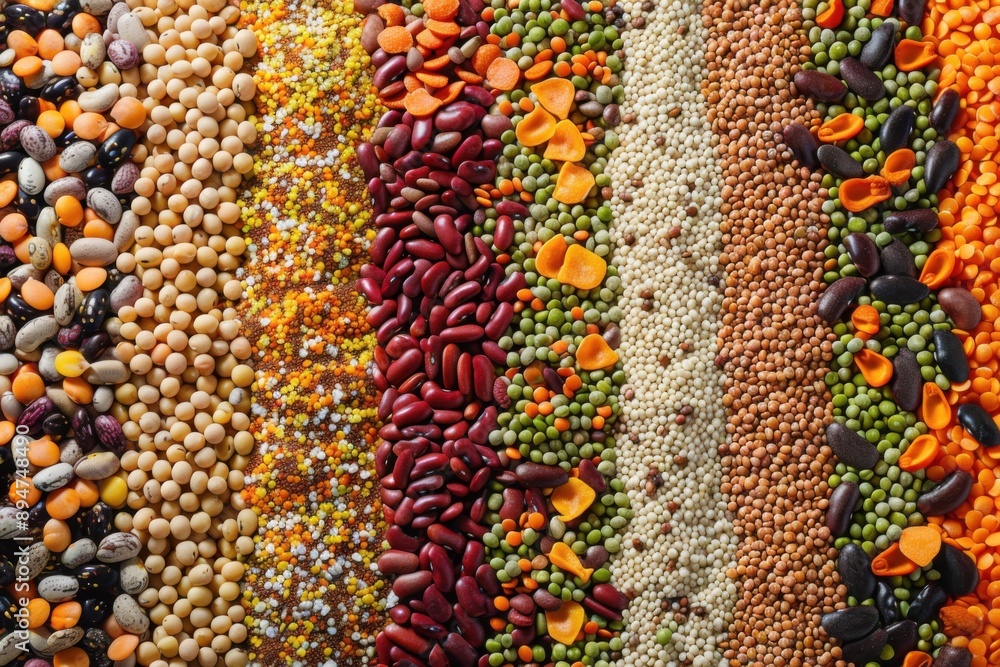 Legumes. Various Types of Pulses and Beans in a Healthy Organic Food ...
