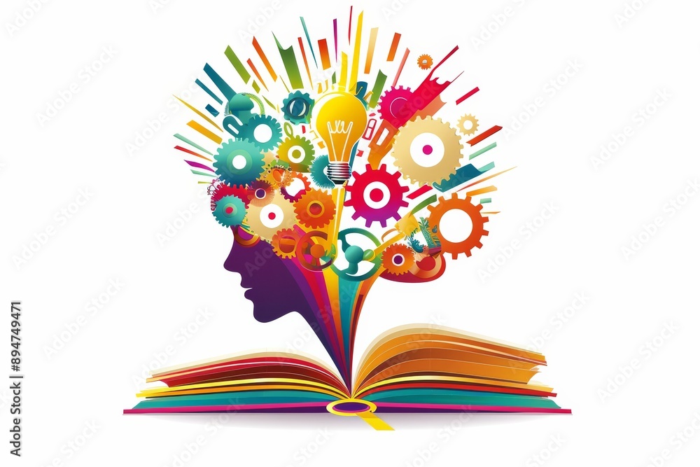 Immerse in the vivid illustration of a Creative Brain, portrayed on an ...