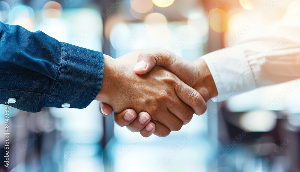 Sealing the Deal: A firm handshake symbolizes trust and partnership in ...
