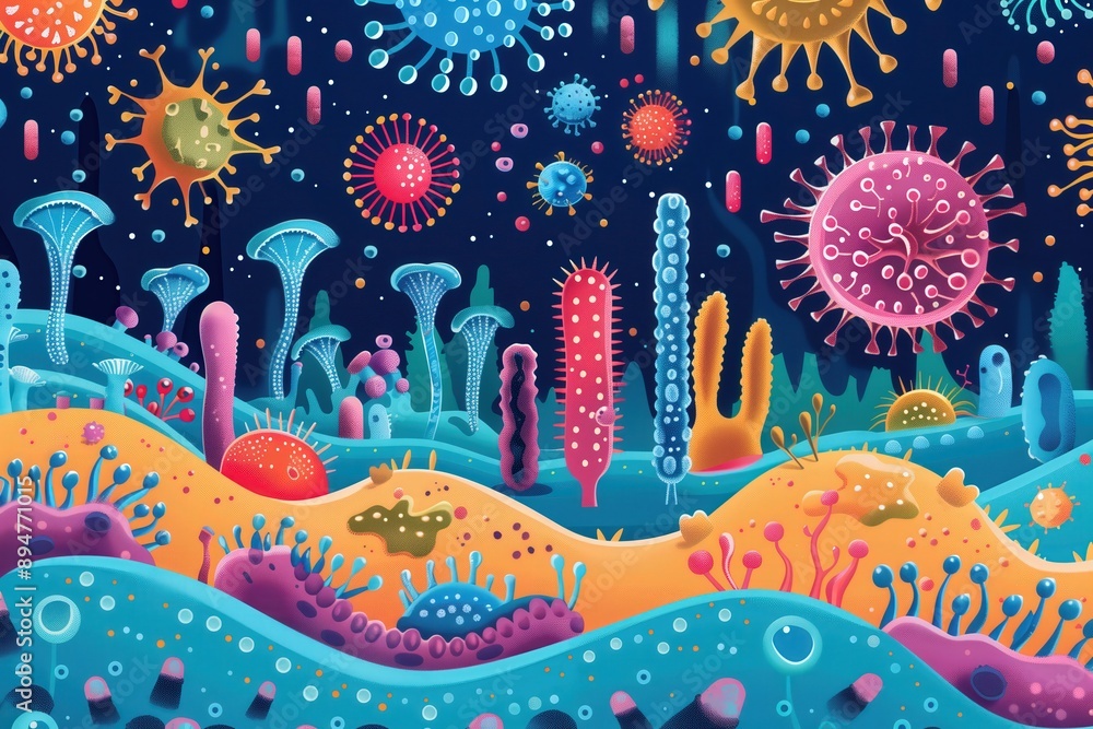 Immune defense, pathogen elimination, detailed flat design illustration ...