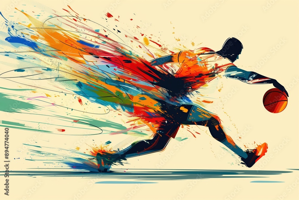 Shot put, athlete throwing, detailed flat design illustration showing a ...