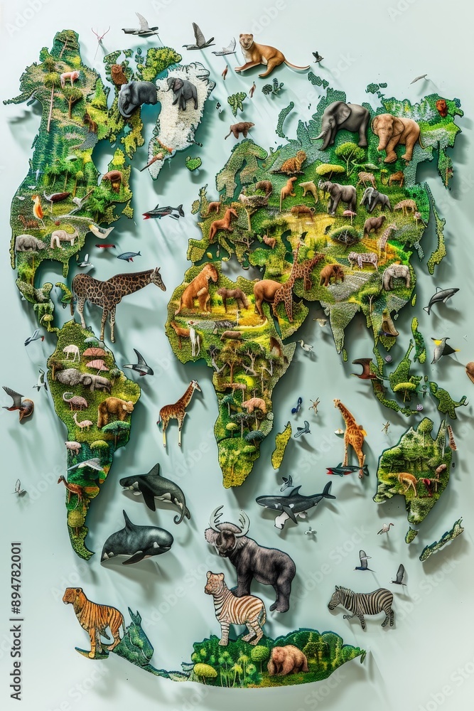 Imagine a world map that highlights global wildlife habitats. How does ...