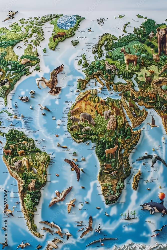 Imagine a world map that highlights global wildlife habitats. How does ...