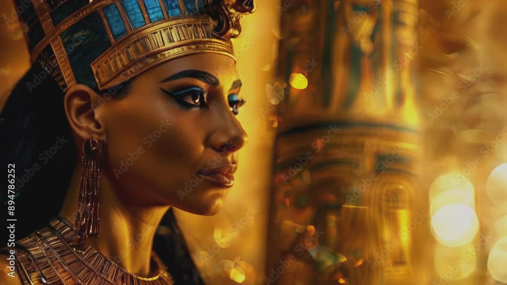 Portrait of a beautiful woman in traditional Egyptian clothing in an ...