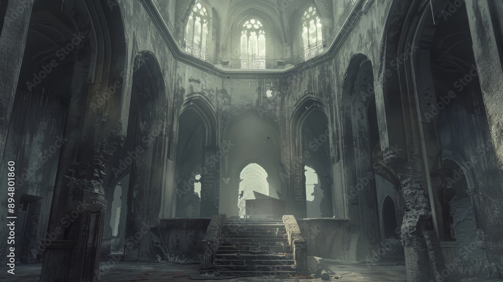 gothic architecture, the gothic interiors massive stone walls murmured ...