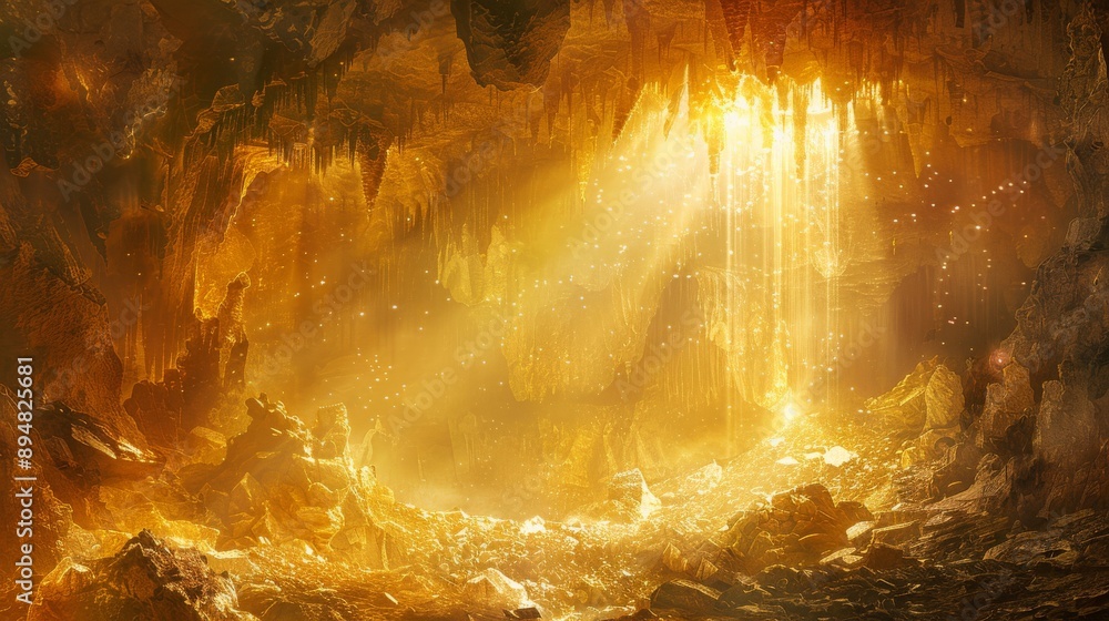 Subterranean Light Shafts, Shafts of light penetrating an underground ...