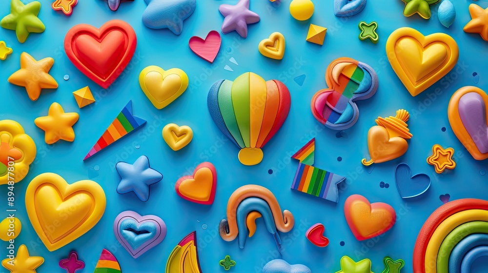 Colorful pride month background with rainbow hues and LGBTQ+ symbols ...