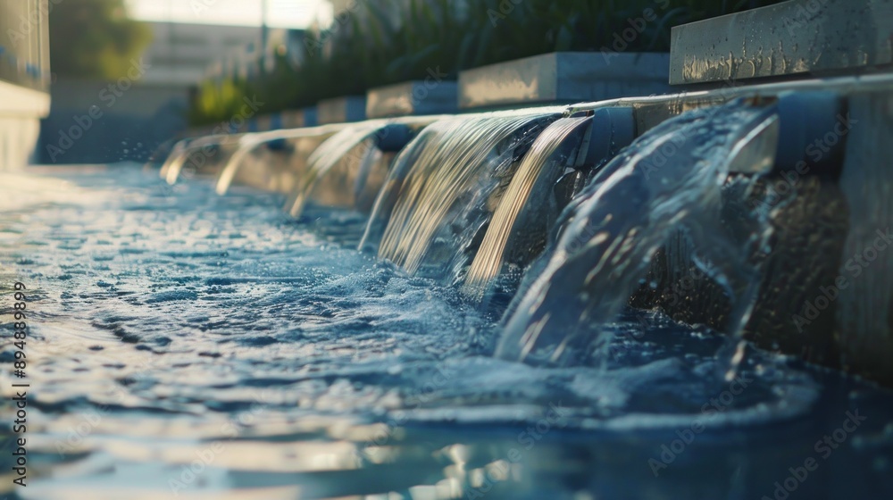 Generate a photo realistic image of urban smart water management ...