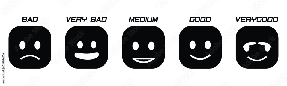 feedback emoji. emoticons set , rating scale of customer satisfaction ...