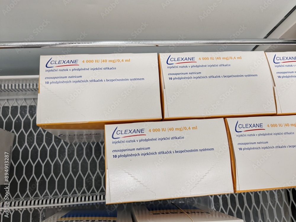 Prague, Czech Republic - July 9 2024: CLEXANE box of injection with ...