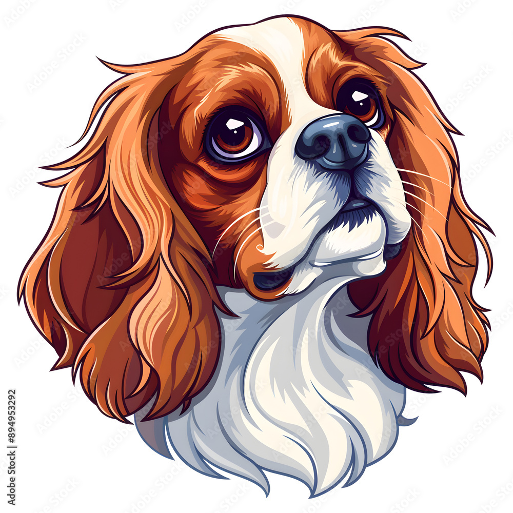 Cavalier King Charles Spaniel dog logo, clear lines, emblem, symbol ...