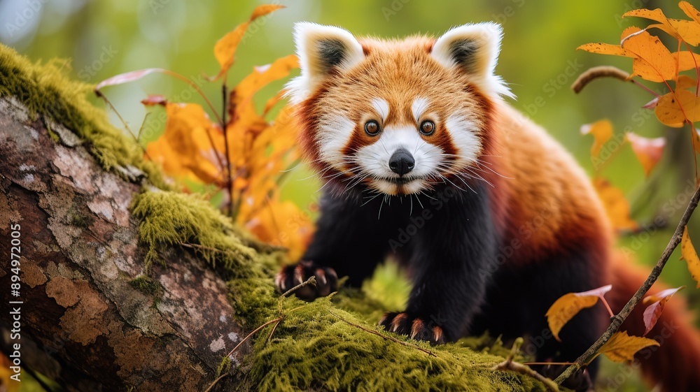 The red panda (Ailurus fulgens), also known as the lesser panda, is a ...