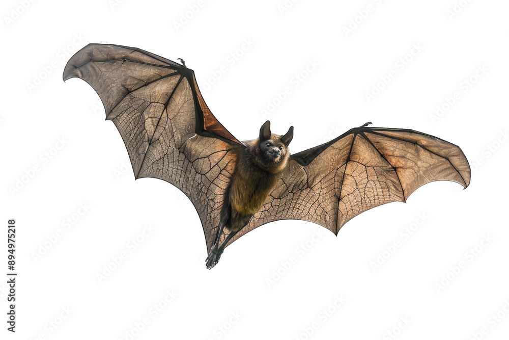 Flying Pipistrelle bat action shot of hunting animal transparent ...