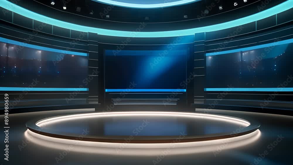 podium Futuristic showcase with platform for product displaying. Empty ...