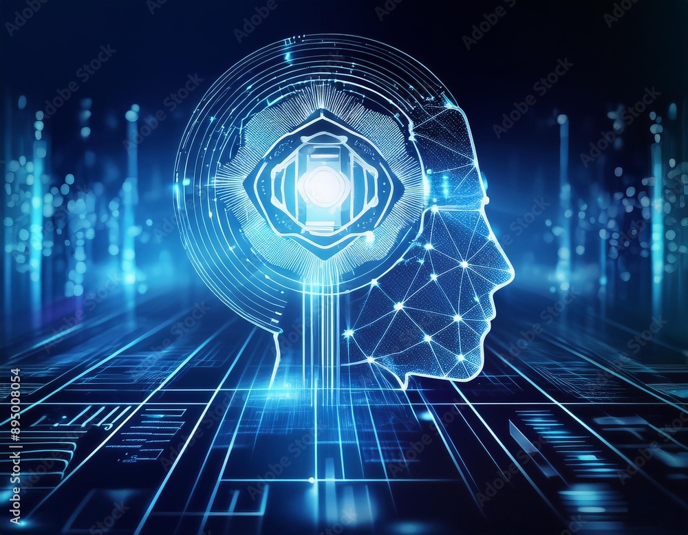 Background wallpaper AI, Artificial intelligence technology, Machine ...