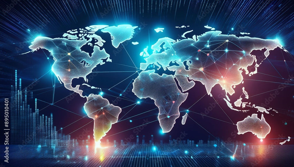 modern and minimalist image that symbolizes the global stock market's ...