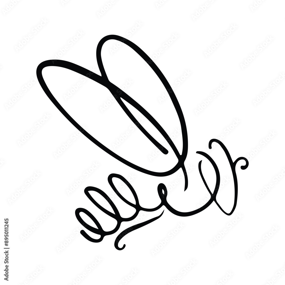 Honey bee icon. Vector illustration isolated on a white background ...