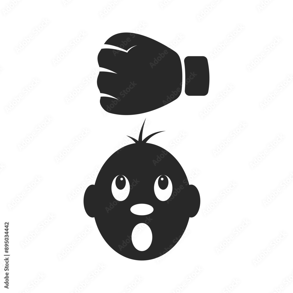 Threatening fist above a child's head, symbolizing child abuse, child ...