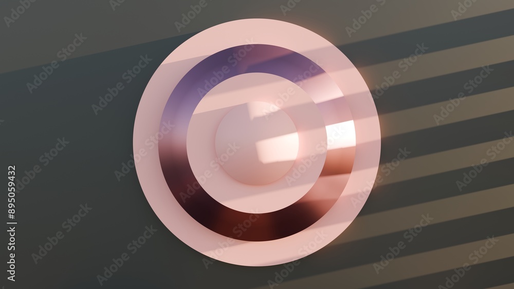 3d render of circle background. Realistic rounded layer graphic element ...