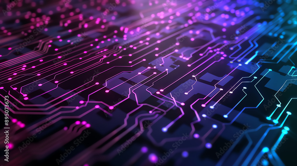Hightech visualization of data flow with vibrant colors and digital ...