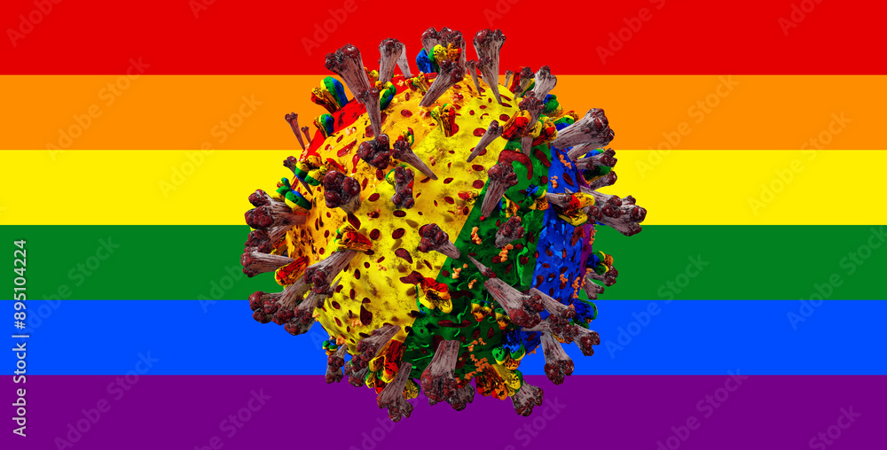 fictional woke mind virus in the colors of the Rainbow flag LGBT pride ...