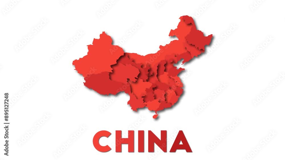 China map showing regions. Animated country map with title in 4K ...