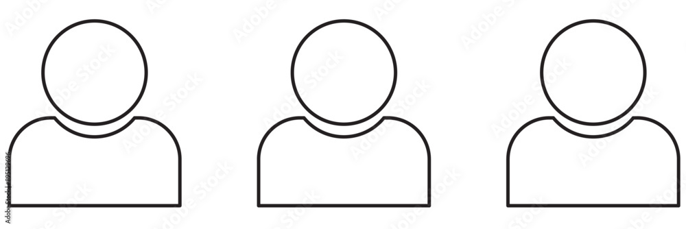 User profile icon set. Set of flat style vector avatar person icons for ...