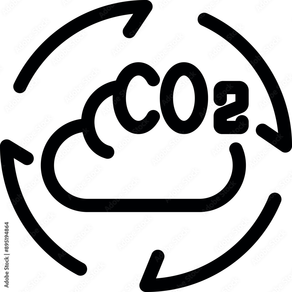 Poster Simple icon of a circular economy reducing co2 emissions – Wall ...