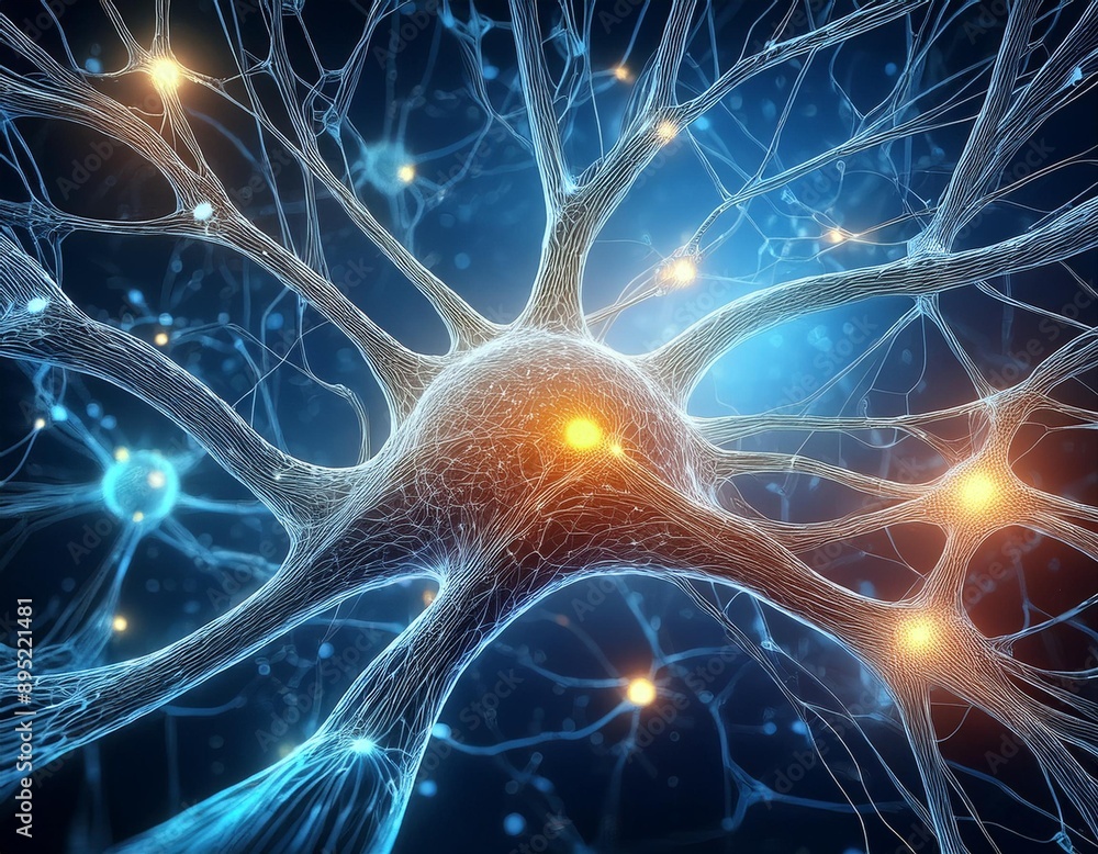 Neuron cells neural network under microscope neuro research science ...