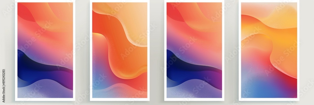 The set of soft, bright gradiented wallpaper for mobile apps, UI design ...