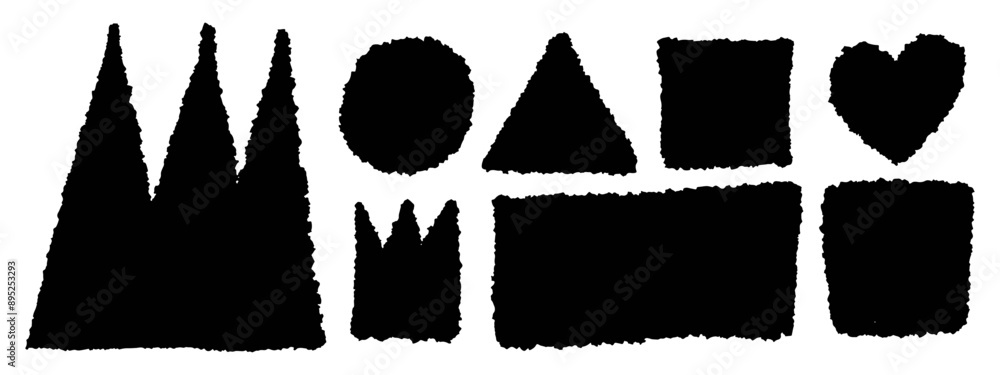 Torn paper shape vector illustration. Collage sticker piece, shred ...