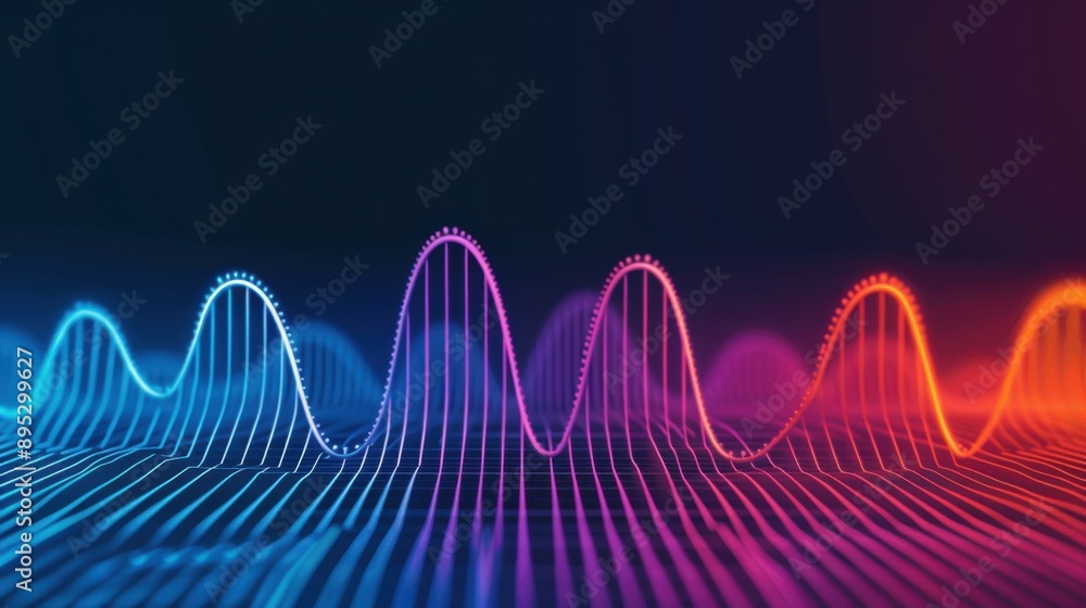 Waveform Structure of Online Audio Series, vibrant digital design ...