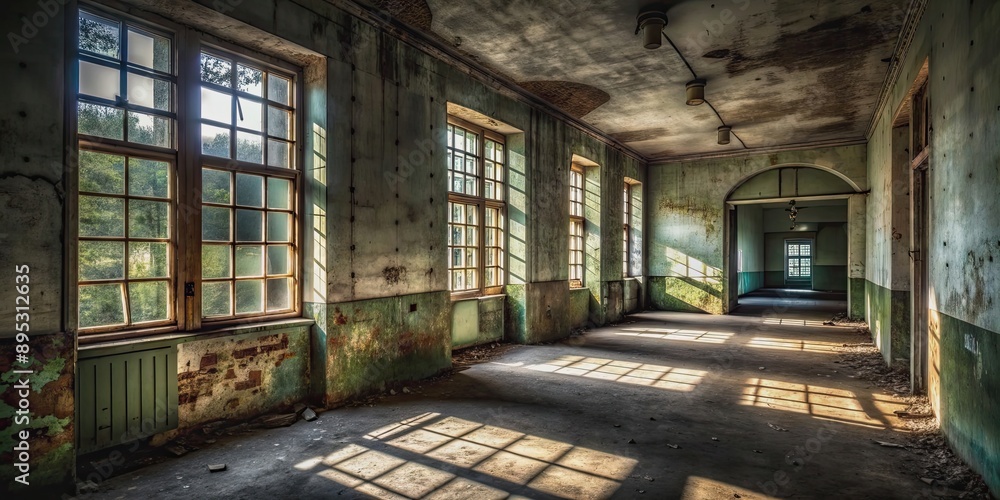 Dark and eerie shadows cast on the walls of an abandoned asylum , abandoned, asylum, shadows ...