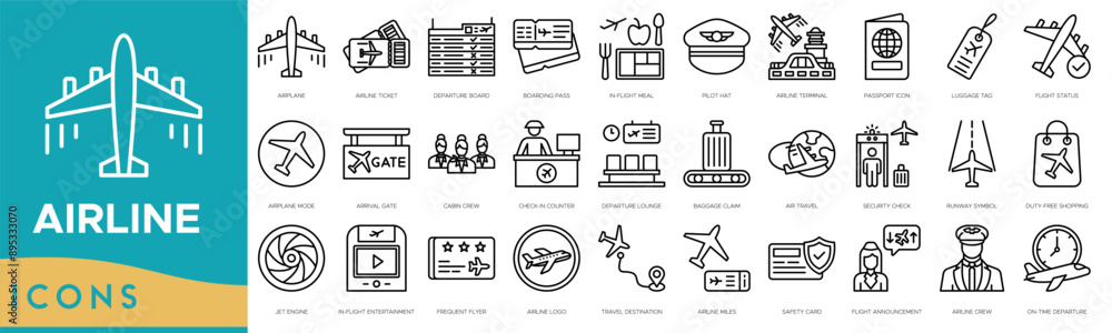 Airline icon. Airplane, Airline Ticket, Departure Board, Boarding Pass ...