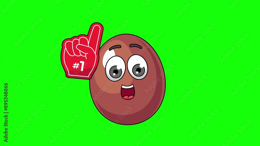 number 1 fan chocolate egg cartoon emoticon, looping animation 素材庫影片 ...