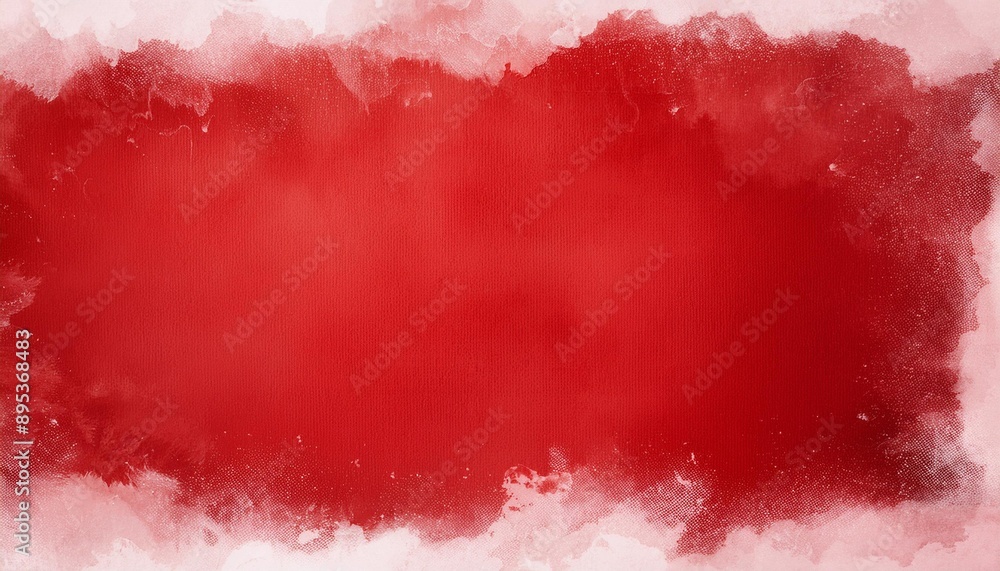 Red watercolor background with a white faded border and an old vintage ...