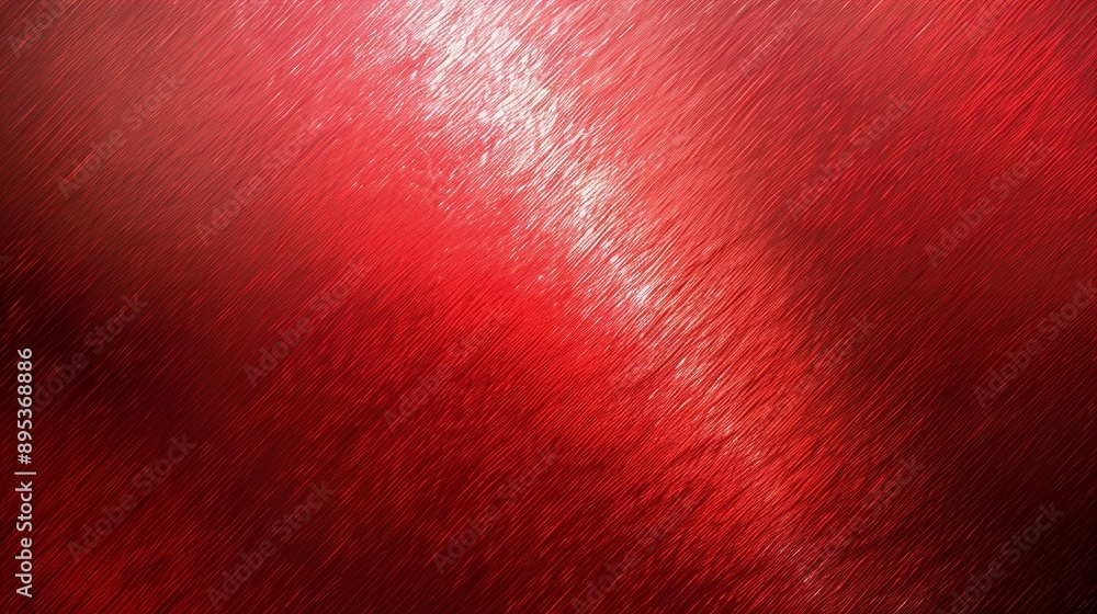 Abstract red metal texture with a shiny, brushed finish and a diagonal ...