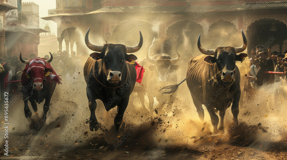 Bulls depicted in cultural contexts, such as the iconic Spanish ...