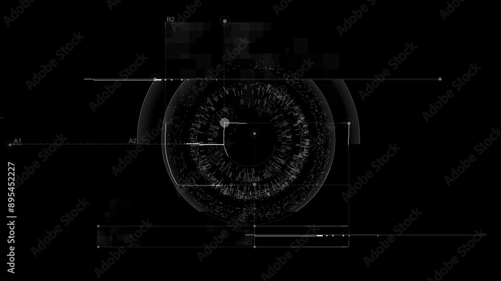 Sci-Fi helmet HUD, GUI,UI. Futuristic display with data, speedometer ...