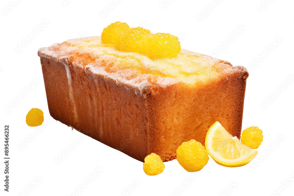Homemade Lemon Drizzle Cake with a Soft, Fluffy Texture isolated on ...