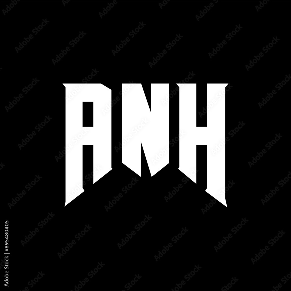 ANH letter logo design for technology company. ANH logo design black ...