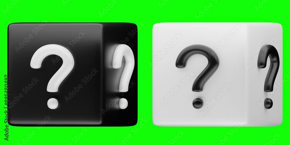 Black and White lucky box with question mark icon. Loop animation on ...