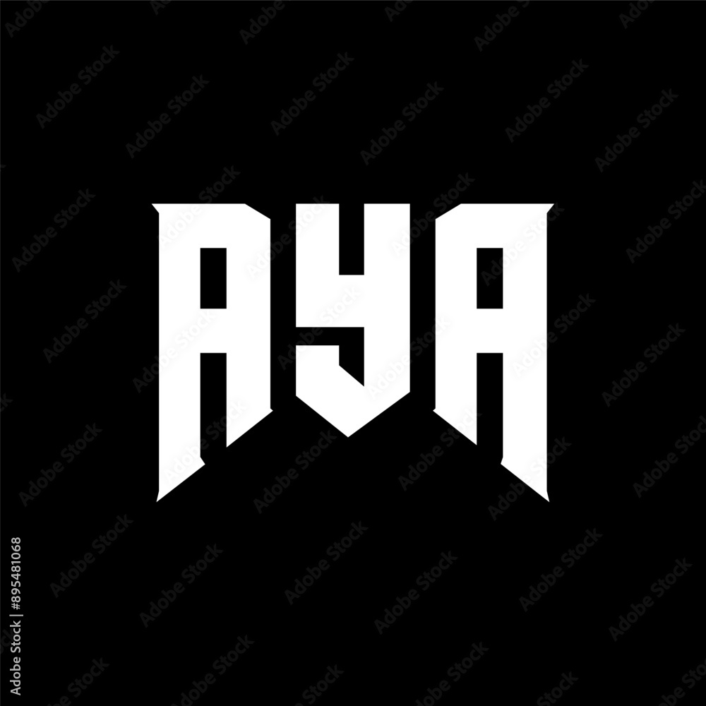 AYA letter logo design for technology company. AYA logo design black ...