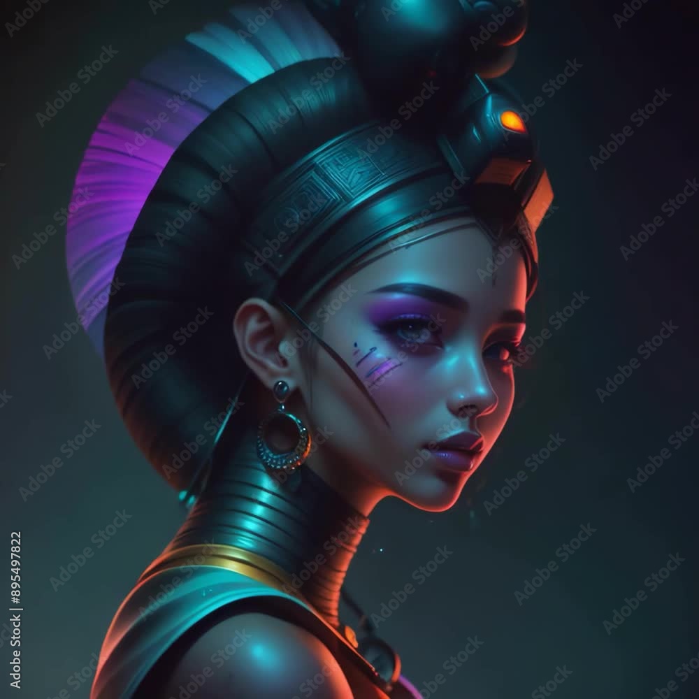 AI or artificial intelligence in image female cyborg queen. Robot woman ...