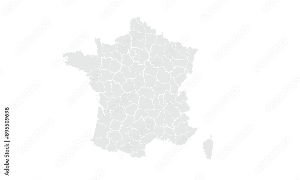 France map with Grayscale,isolated on white background for website ...
