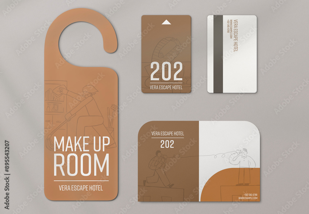 Flatlay Hotel Room Card Mockup With Generative AI Stock Template ...
