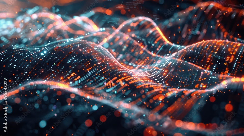 conceptual visualization of a budget as a complex digital fabric, with ...