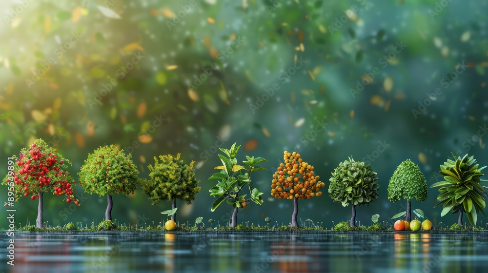 conceptual visualization of budget planning as a digital orchard, where ...